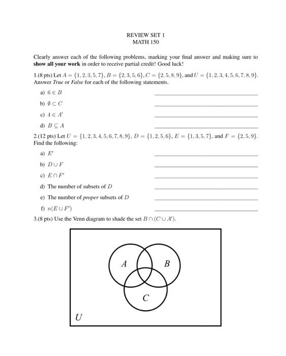 Solved Clearly answer each of the following problems, | Chegg.com