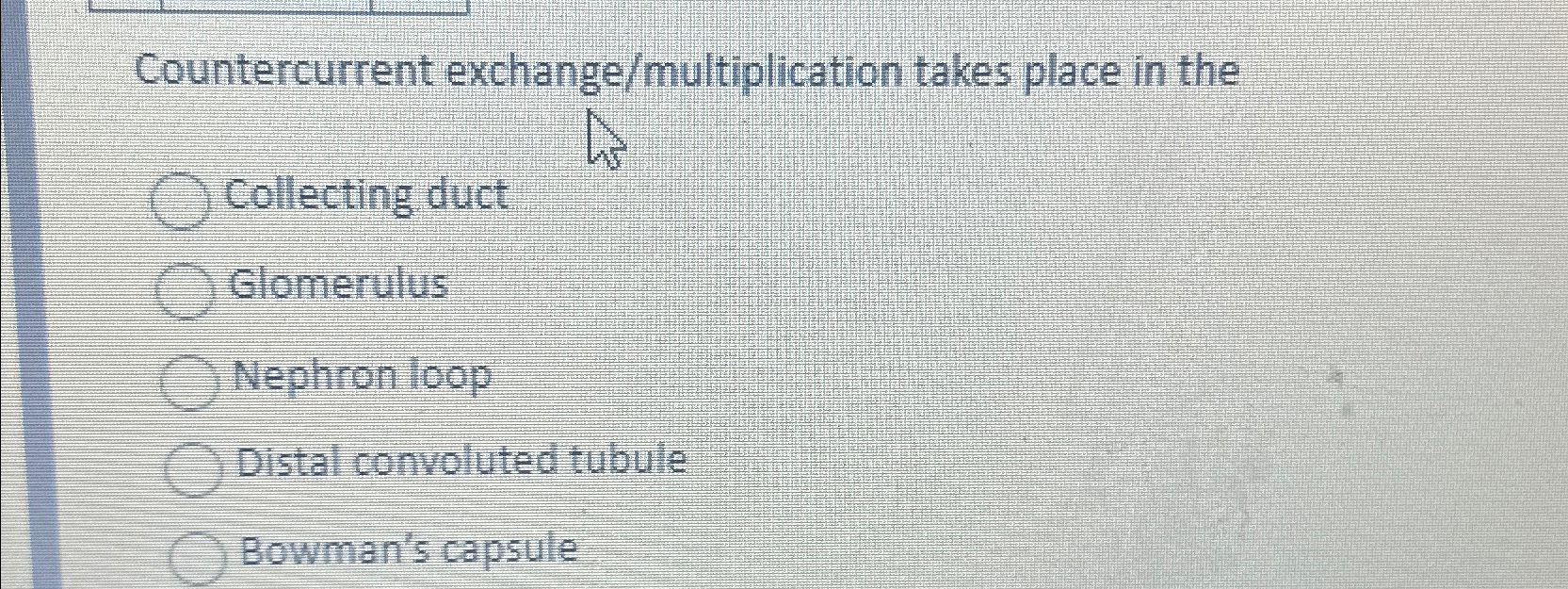 Solved Countercurrent exchange/multiplication takes place in | Chegg.com