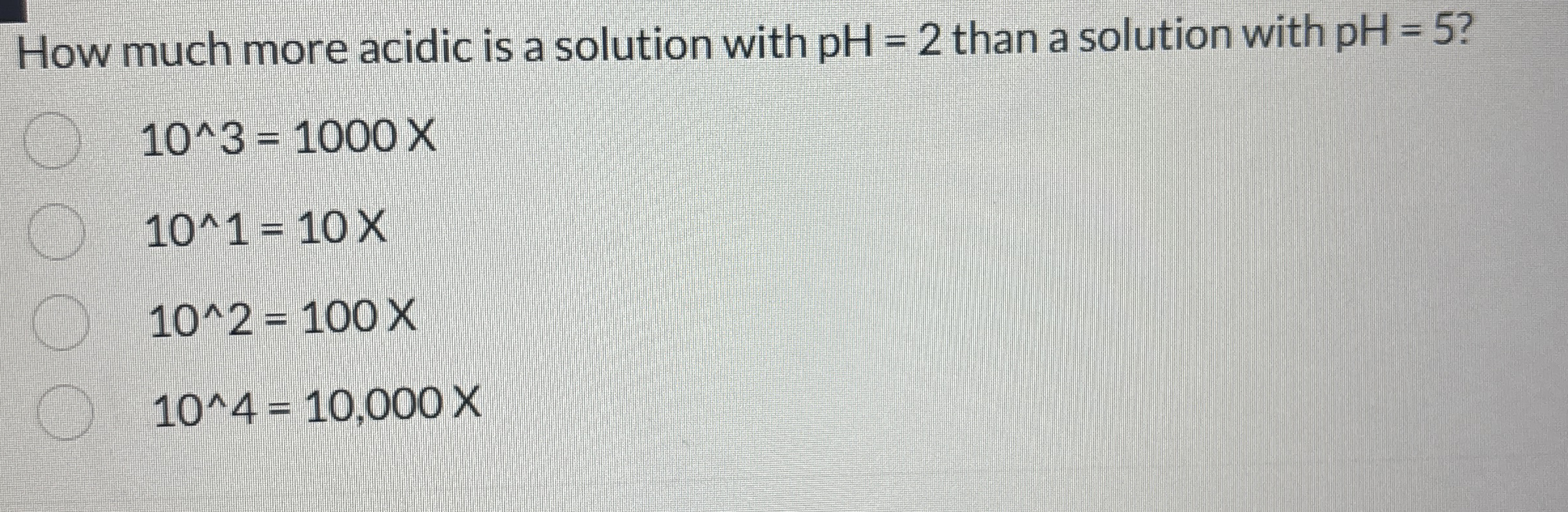 Solved How much more acidic is a solution with pH=2 ﻿than a | Chegg.com
