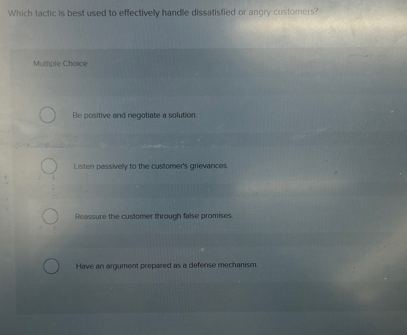 Solved Which tactic is best used to effectively handle | Chegg.com
