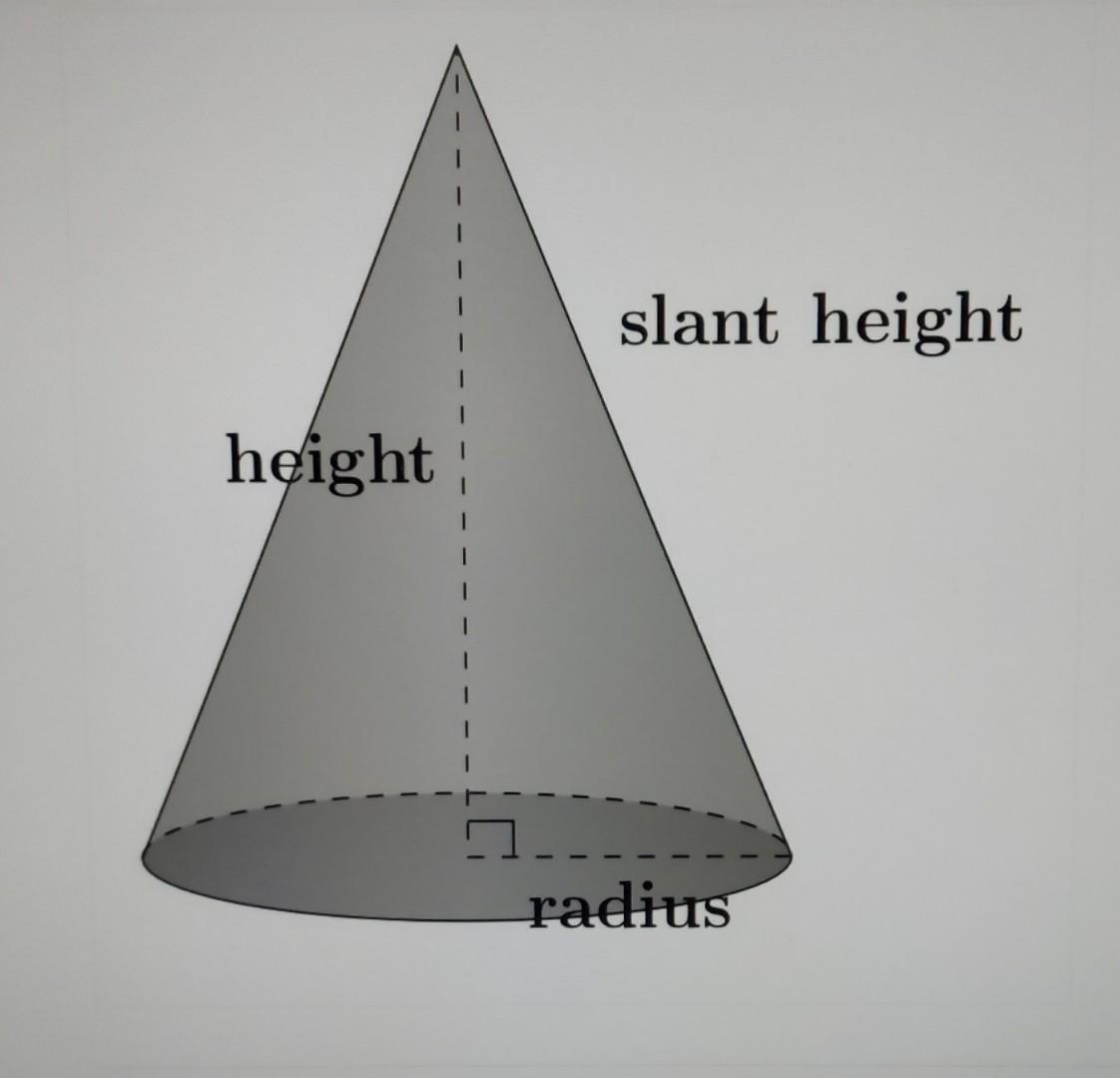 Solved A cone has a fixed slant height of 243 m. Find the | Chegg.com