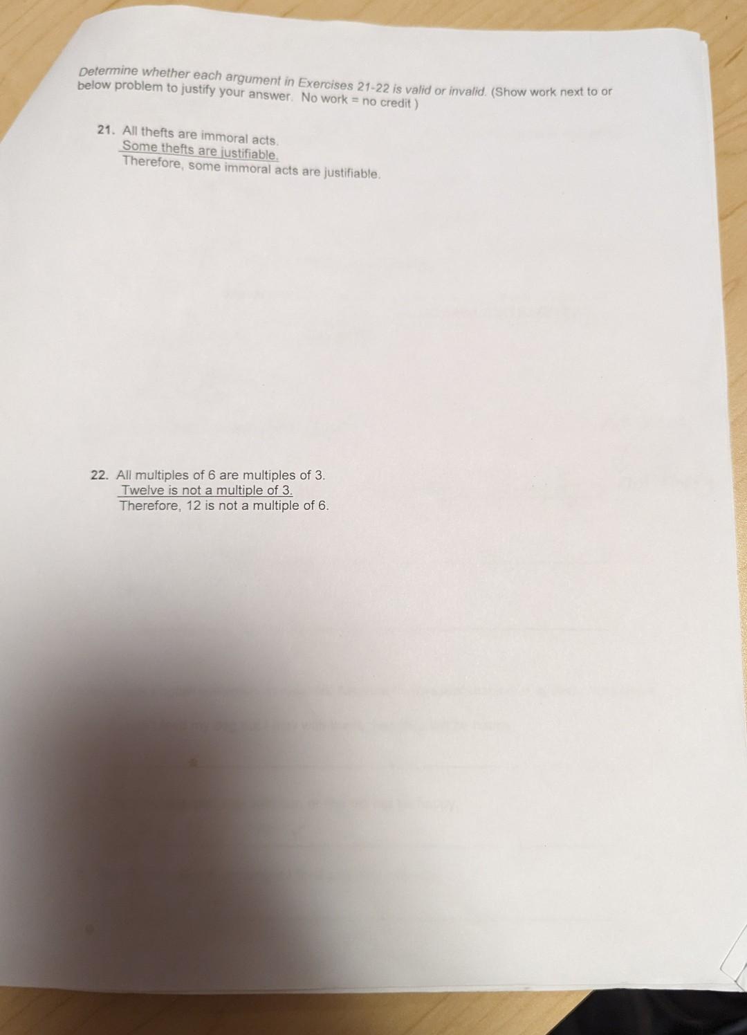 Solved Determine whether each argument in Exercises 21-22 is | Chegg.com