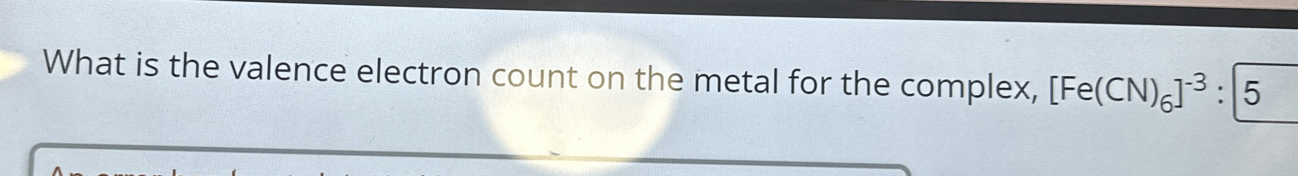 Solved What is the valence electron count on the metal for | Chegg.com