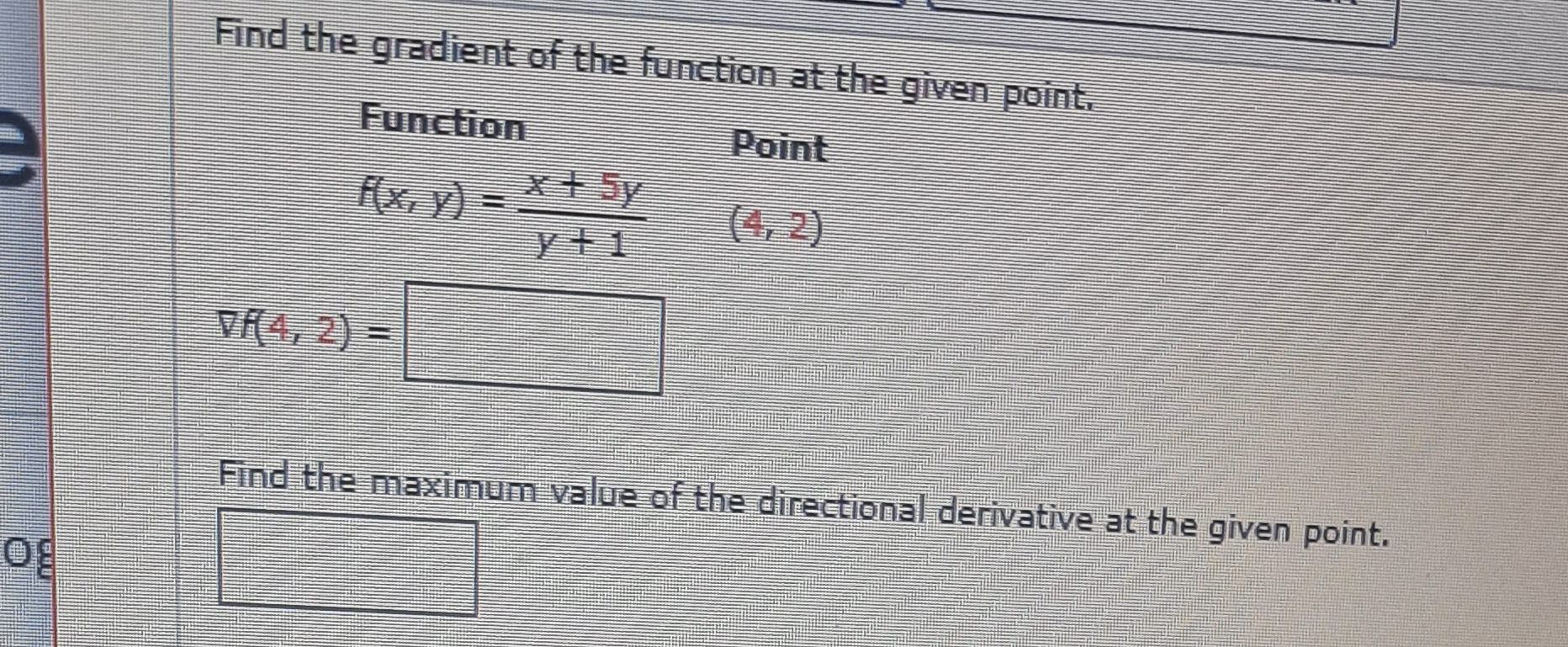 Solved Find the gradient of the function at the given | Chegg.com