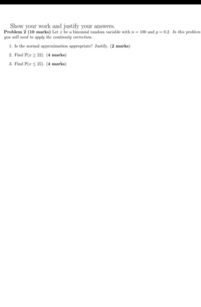 Solved Show Your Work And Justify Your Answers Nproblem 2