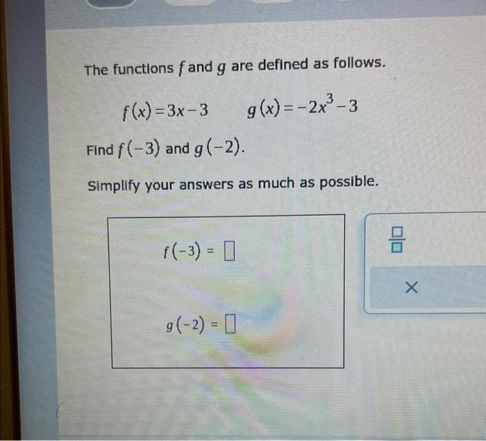 Solved The functions f and g are defined as follows. | Chegg.com