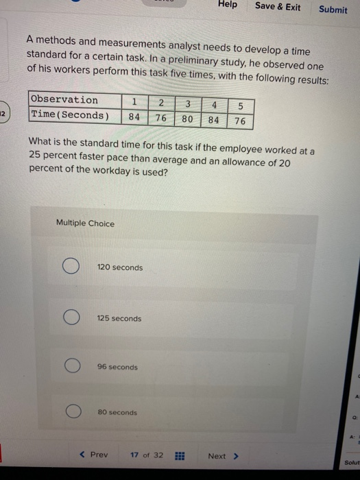 Solved Help Save & Exit Submit A methods and measurements | Chegg.com