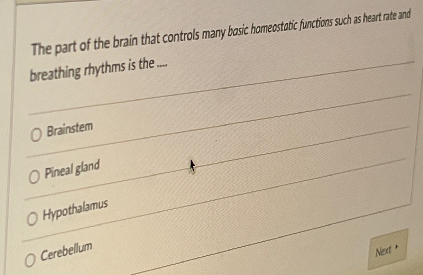 Solved The part of the brain that controls many bosic | Chegg.com