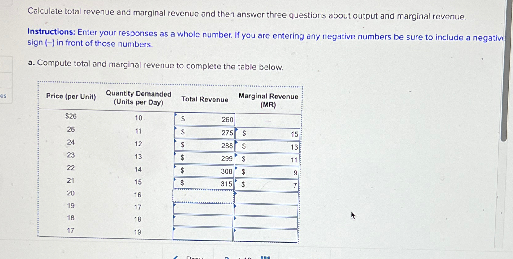 Solved Calculate total revenue and marginal revenue and then | Chegg.com Solved Calculate total revenue and marginal revenue and then | Chegg.com