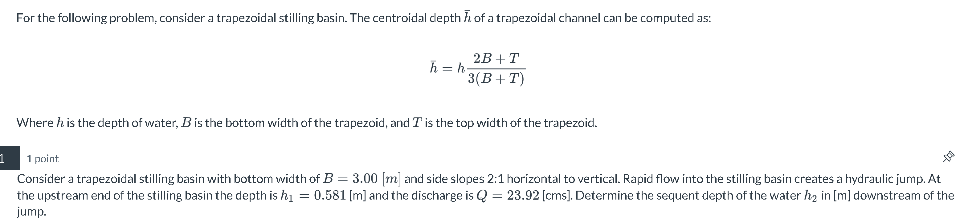 Solved For the following problem, consider a trapezoidal | Chegg.com