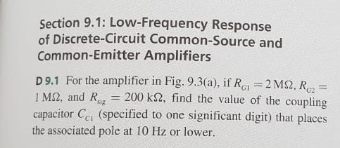 Solved Section 9.1: Low-Frequency Response of | Chegg.com