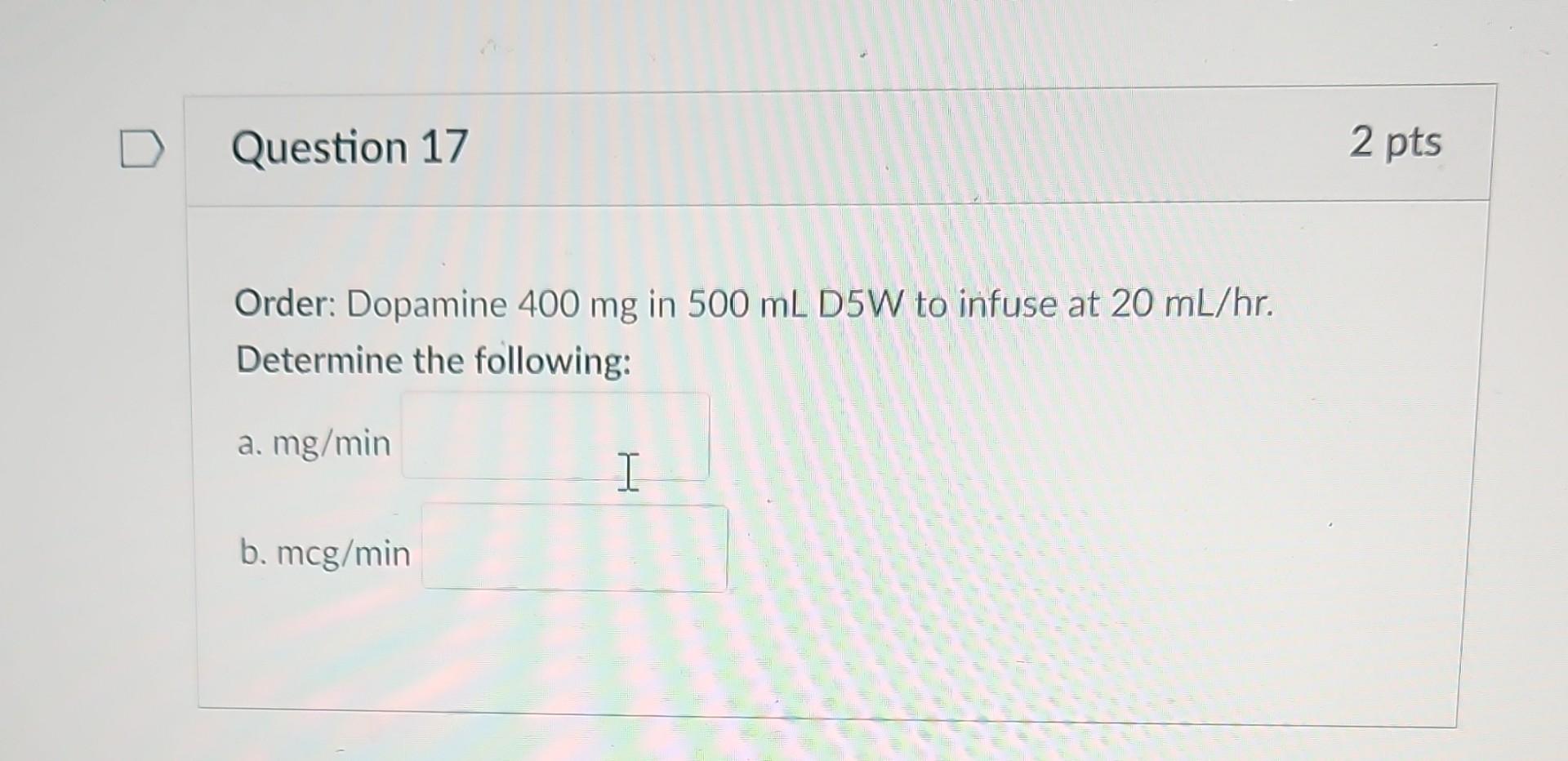 Solved Order: Epinephrine at 30 mL/hr. The solution | Chegg.com