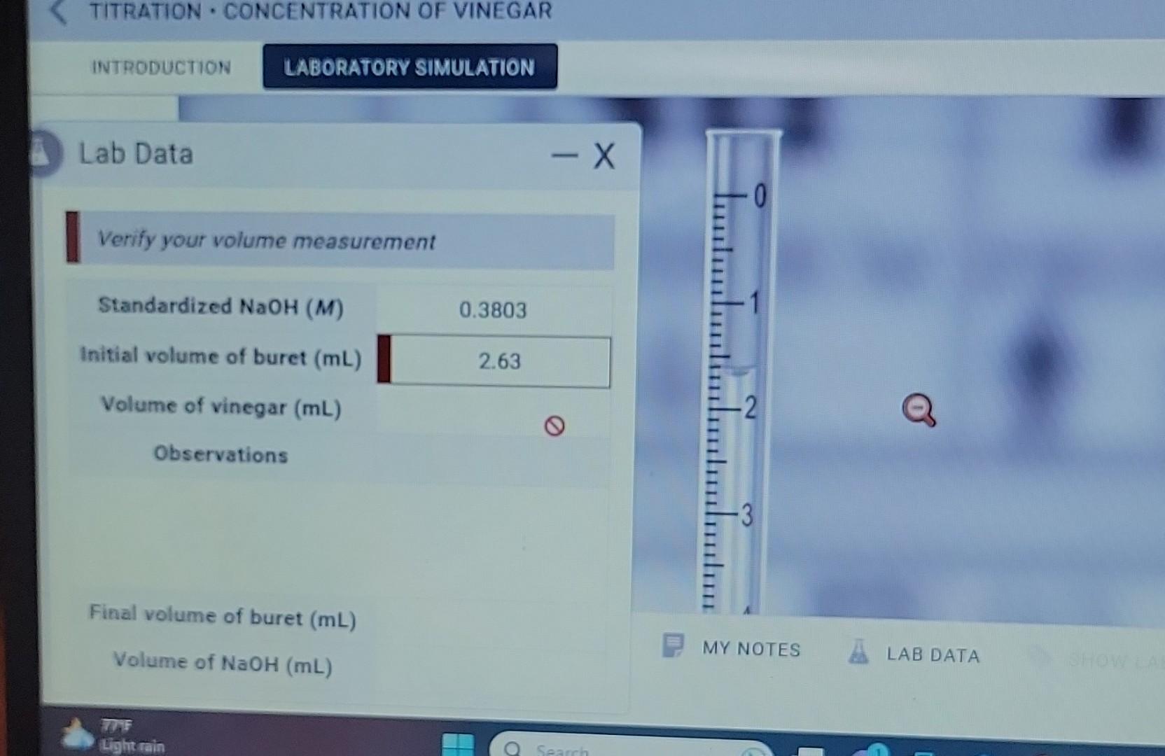 TITRATION ⋅ CONCENTRATION OF VINEGAR INTRODUCTION | Chegg.com