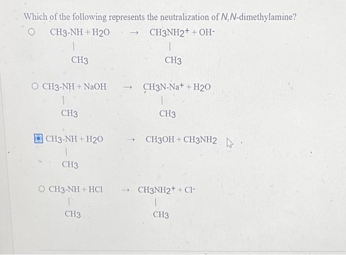Solved Which of the following represents the neutralization | Chegg.com