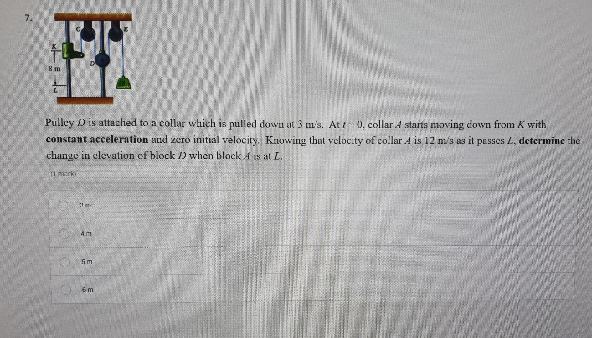 Solved 11 8 m a Pulley D is attached to a collar which is | Chegg.com