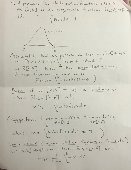 Solved 4. A probability distribution function on [a,b ] is | Chegg.com