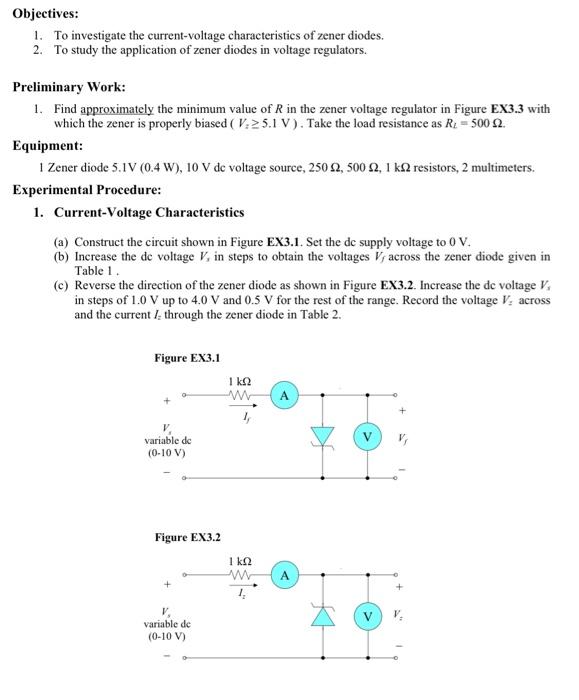 Solved Objectives: 1. To investigate the current-voltage | Chegg.com