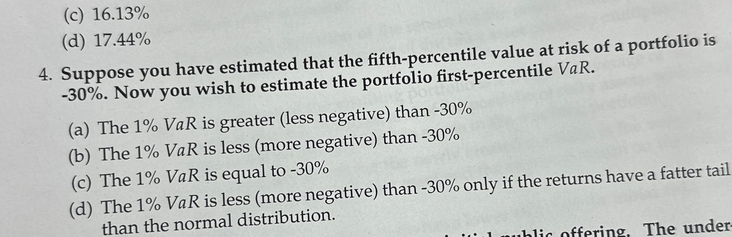 Solved Suppose you have estimated that the fifth-percentile | Chegg.com
