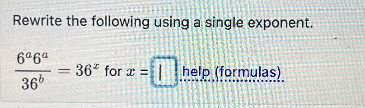 Solved Rewrite the following using a single | Chegg.com