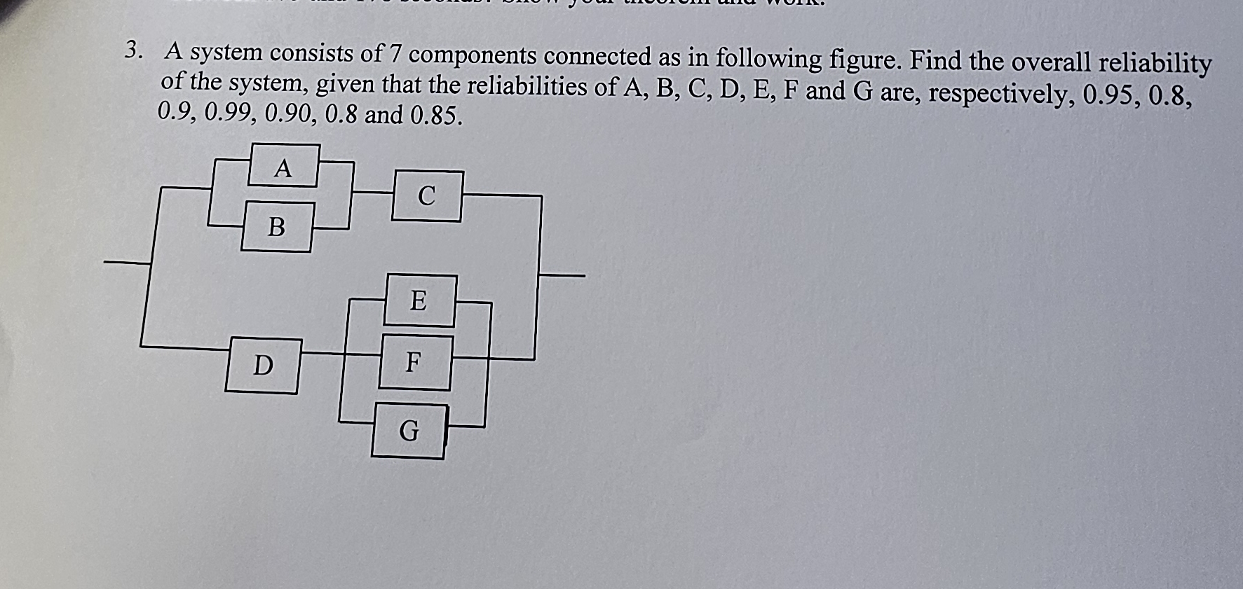 Solved A system consists of 7 ﻿components connected as in | Chegg.com