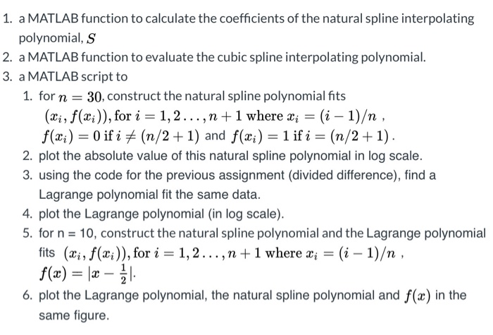 1. a MATLAB function to calculate the coefficients of | Chegg.com