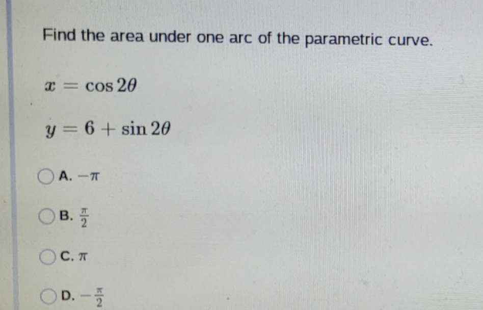 Solved Find the area under one arc of the parametric | Chegg.com
