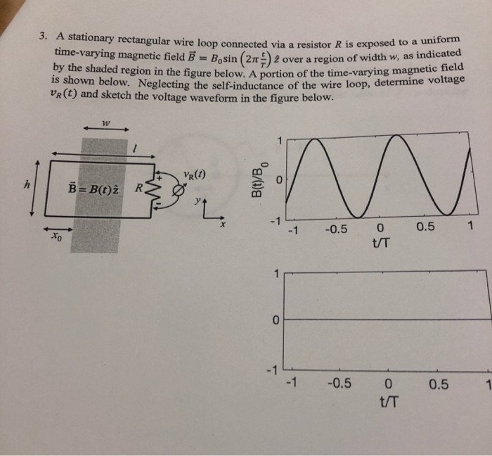 Solved 3. A stationary rectangular wire loop connected via a | Chegg.com
