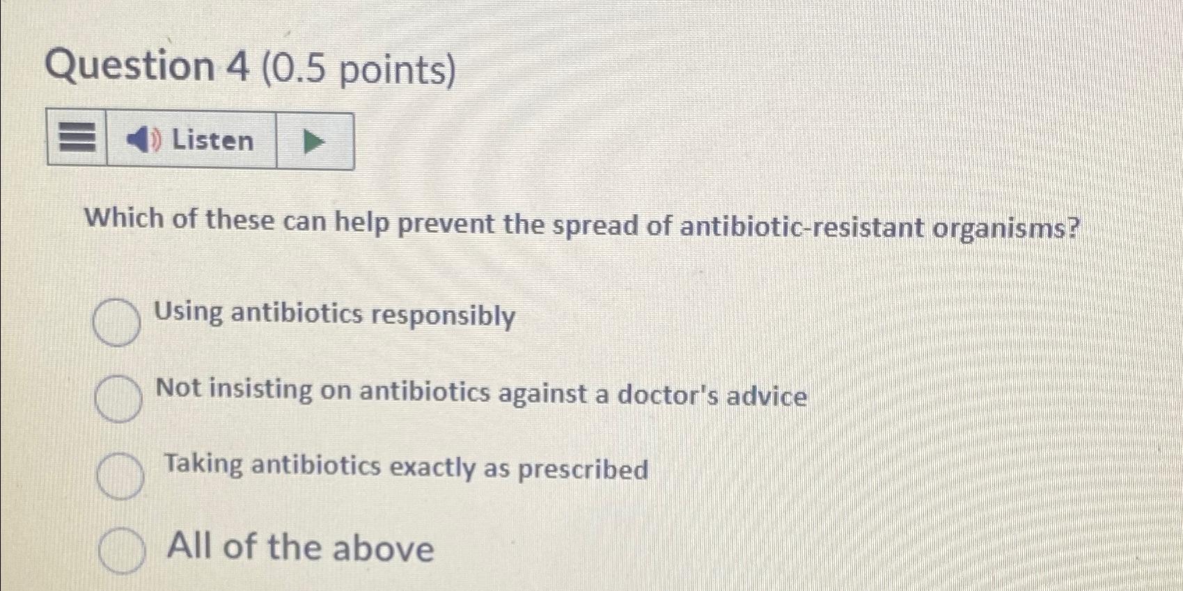 Solved Question 4 ( 0.5 ﻿points)Which of these can help | Chegg.com