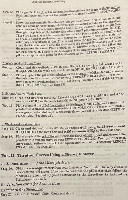 Solved Part 1 Titration Curves Using Universal Indicator | Chegg.com