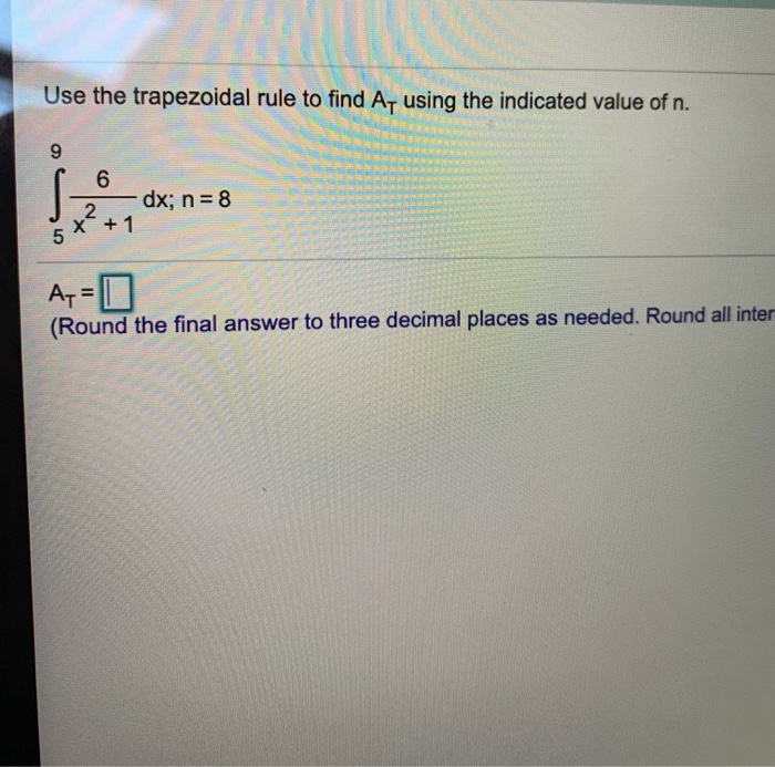 Solved Use the trapezoidal rule to find Ay using the | Chegg.com