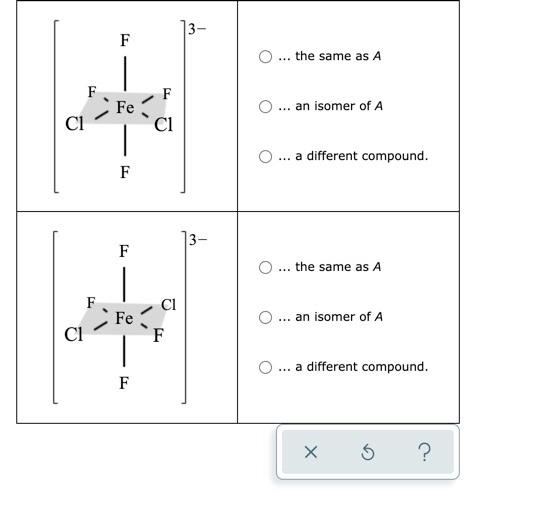 Solved Consider this metal complex: 3- CI | F Complex A Now | Chegg.com