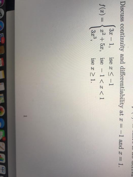 Solved 10 LIVE Discuss continuity and differentiability at x | Chegg.com