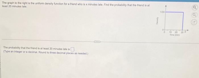 Solved The graph to the right is the uniform density | Chegg.com