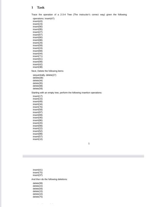 Solved insert(41) insert(75) inseri(37) And then do the | Chegg.com
