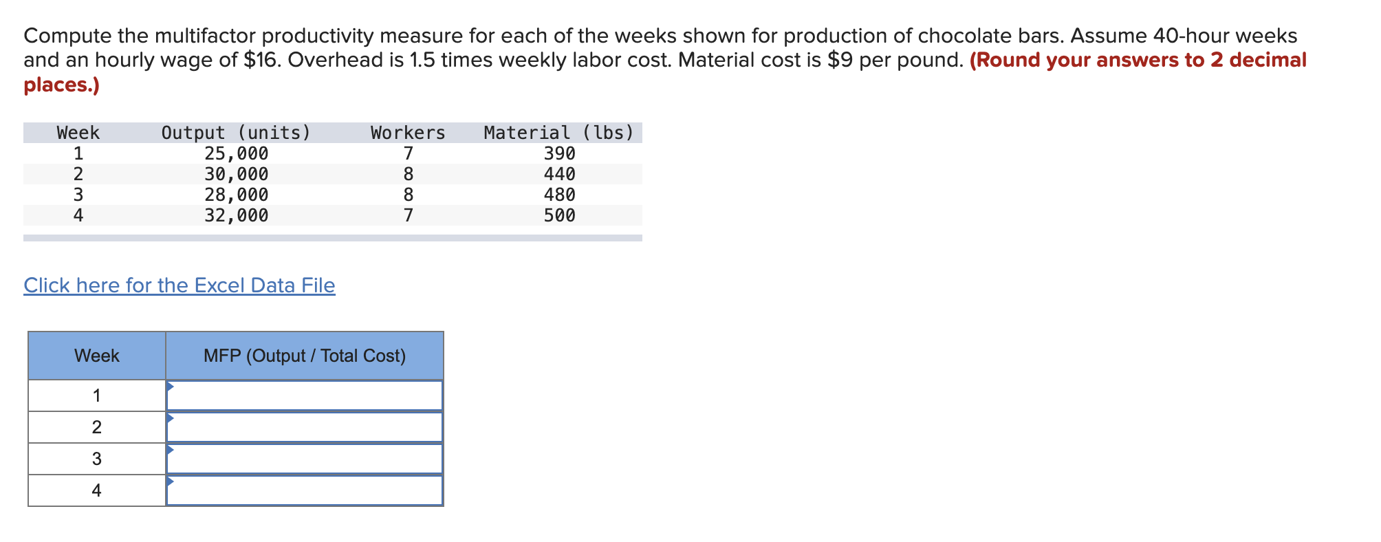 Solved Compute the multifactor productivity measure for each | Chegg.com