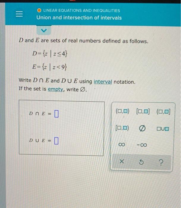 Solved O LINEAR EQUATIONS AND INEQUALITIES Union and | Chegg.com
