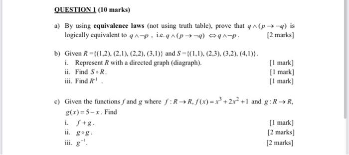 Solved a) By using equivalence laws (not using truth table), | Chegg.com