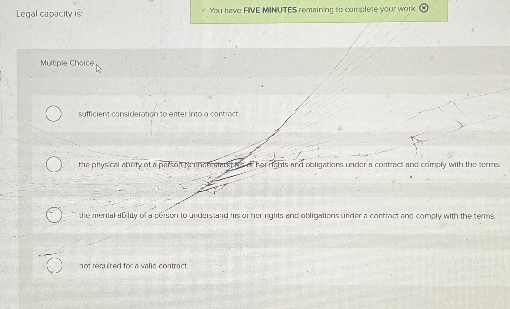 Solved Legal capacity is:Multiple Choicesufficient | Chegg.com