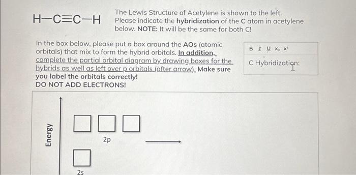 Solved H-C=C-H In the box below, please put a box around the | Chegg.com