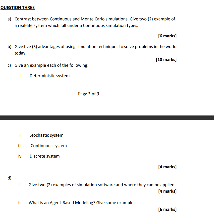 Solved QUESTION THREEa) ﻿Contrast between Continuous and | Chegg.com