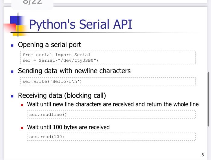 Solved show a easy phthon serial like the below picturegive | Chegg.com