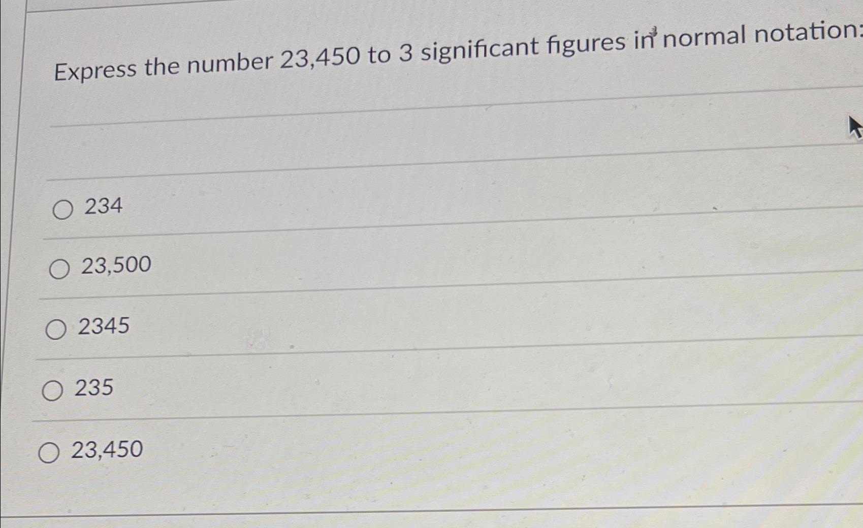 Solved Express the number 23,450 ﻿to 3 ﻿significant figures | Chegg.com