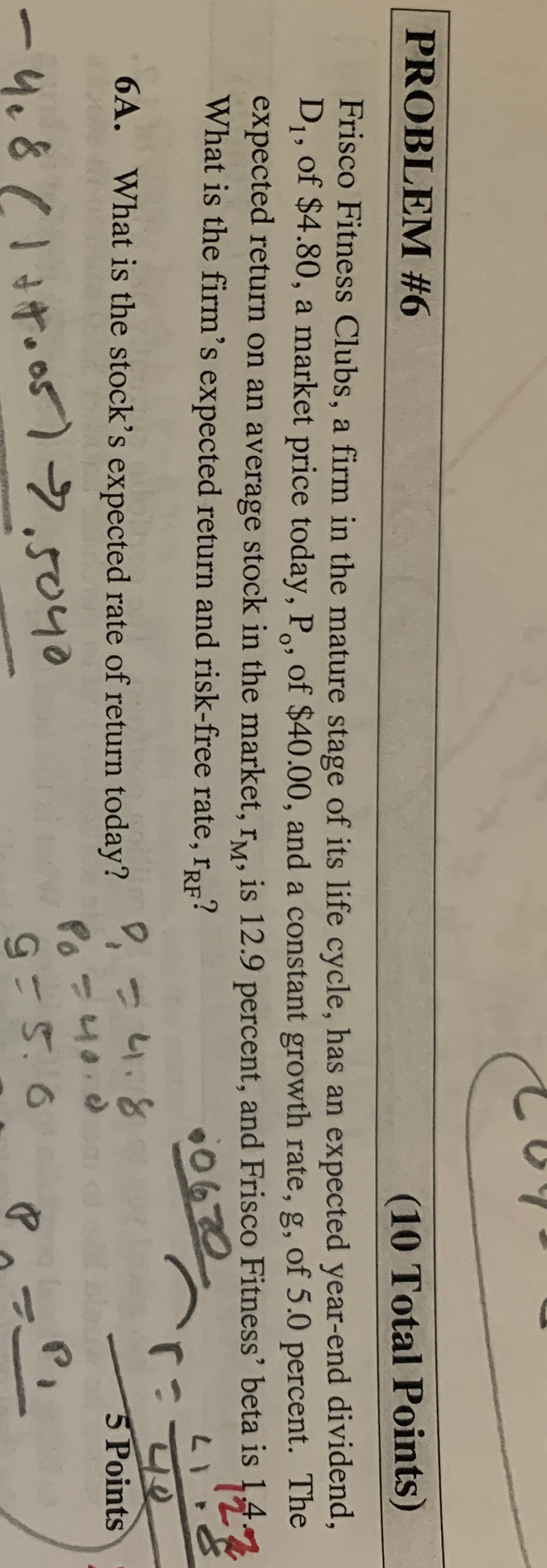 Solved PROBLEM #6(10 ﻿Total Points)Frisco Fitness Clubs, a | Chegg.com