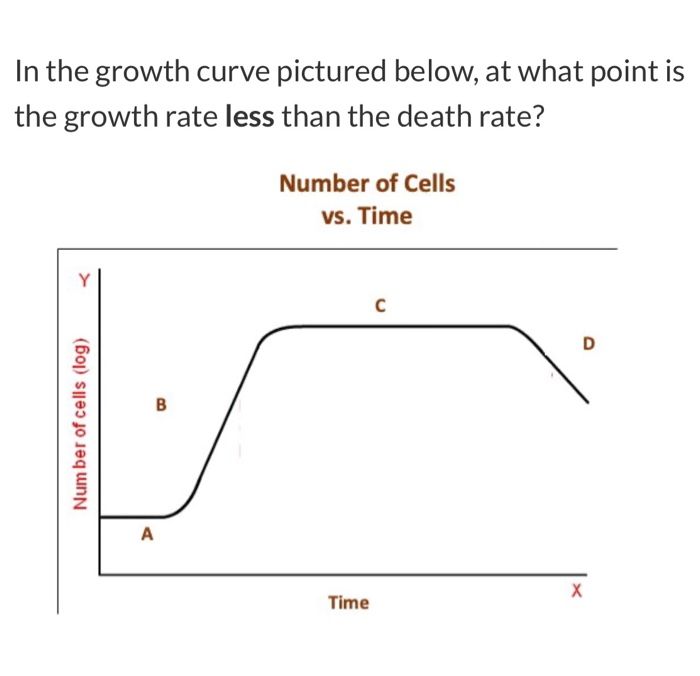 Solved In the growth curve pictured below, at what point is | Chegg.com