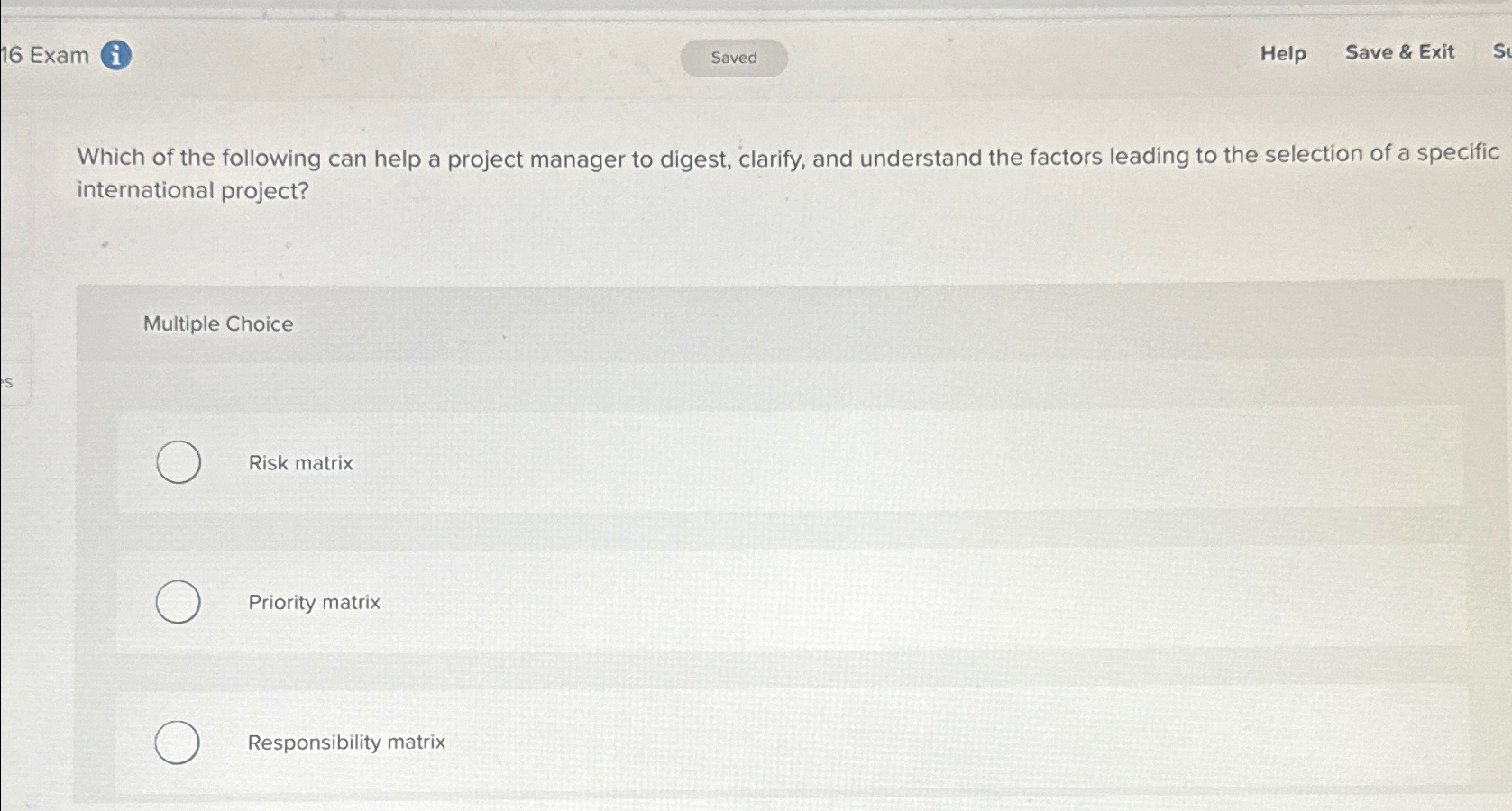 Solved 16 ﻿ExamHelpSave & ExitWhich of the following can | Chegg.com