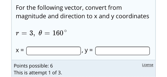 Solved For the following vector, convert from magnitude and | Chegg.com
