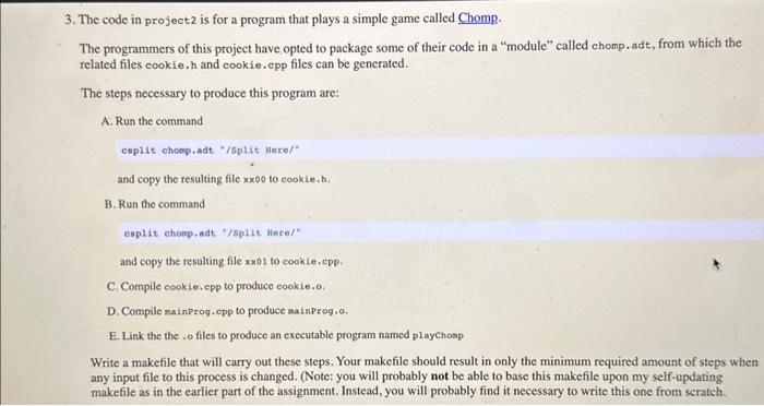 Solved 1. Create a directory named "makeAsst" within your | Chegg.com