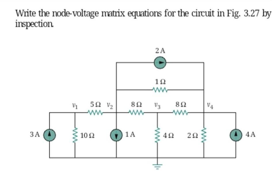 Solved Write the node-voltage matrix equations for the | Chegg.com