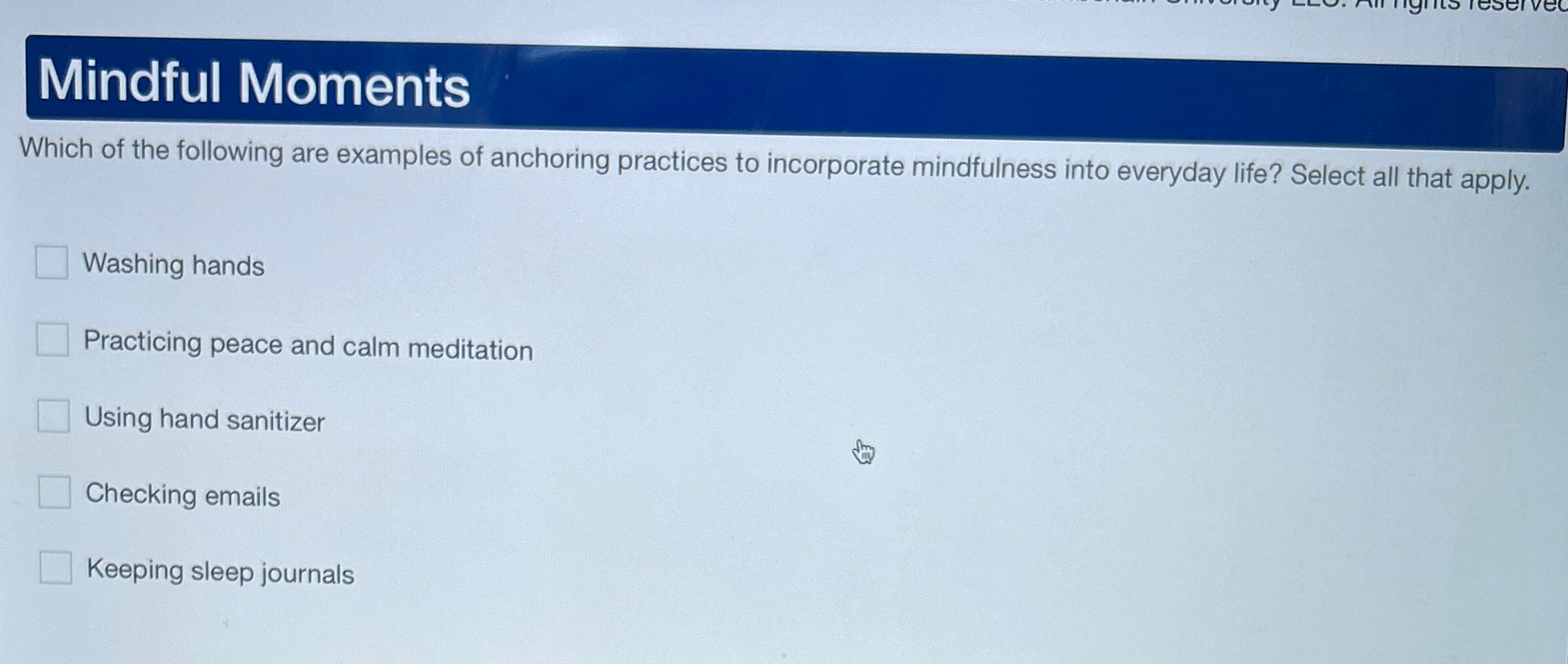 Solved Mindful MomentsWhich of the following are examples of | Chegg.com