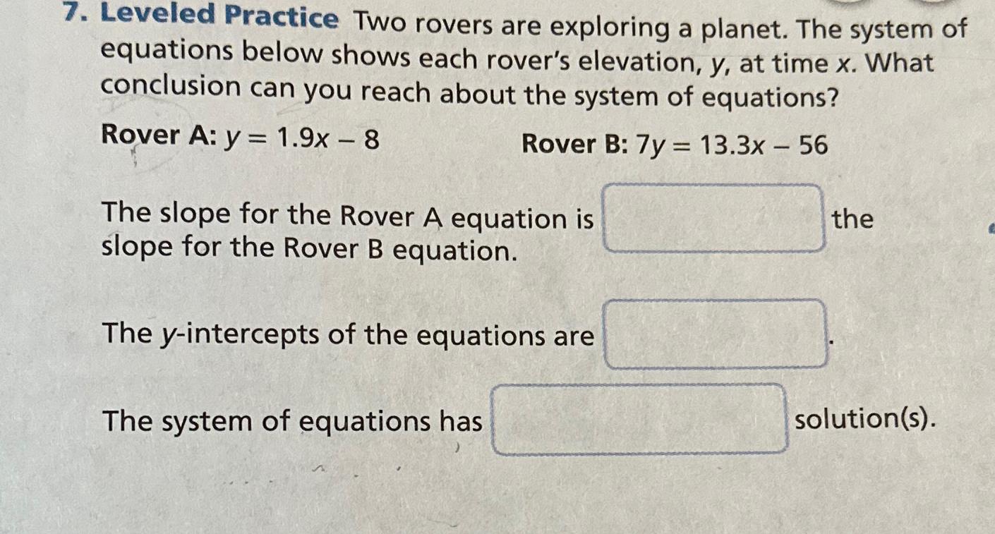Solved Leveled Practice Two rovers are exploring a planet. | Chegg.com